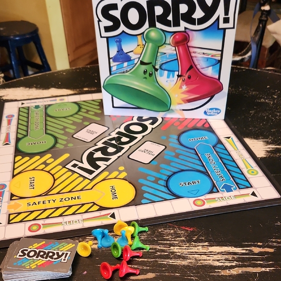 Hasbro | Games | Hasbro Sorry Board Game With Red Yellow Green And Blue ...